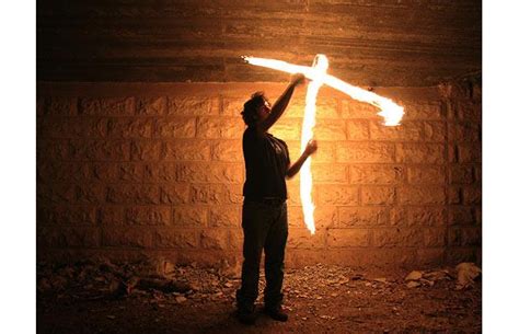 Flaming Alphabet Fire Poi Typography By Nir Tober