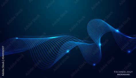 Abstract Wave Vector Beautiful Lines Concept Technology Network Internet Connection On A