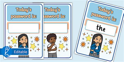 Classroom Password Poster