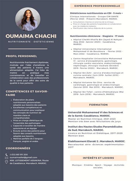 Cv Oumaima Chachi Diet Pdf