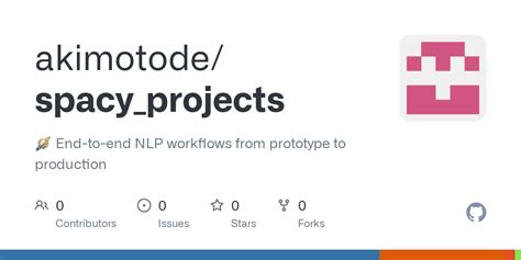 GitHub Akimotode Spacy Projects End To End NLP Workflows From