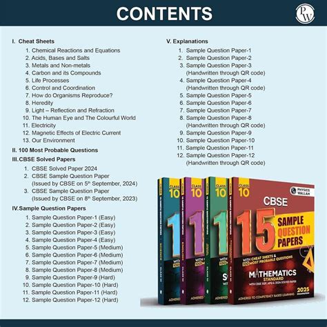 Pw Cbse 15 New Pattern Sample Paper Class 10 Science Maths Std