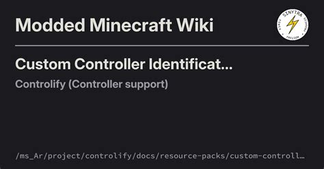 Custom Controller Identification Controlify Controller Support