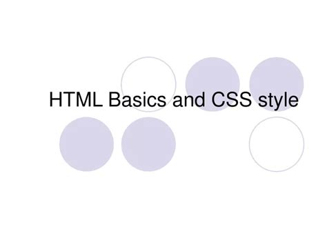 ppt html basics and css style powerpoint presentation free download