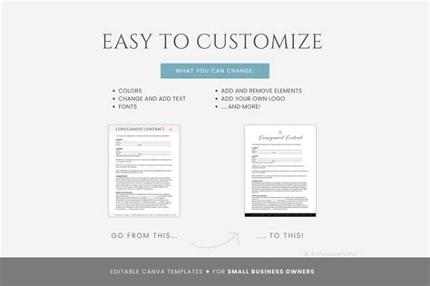 Editable Consignment Contract Template Product Consignment Agreement Consignment Store Forms