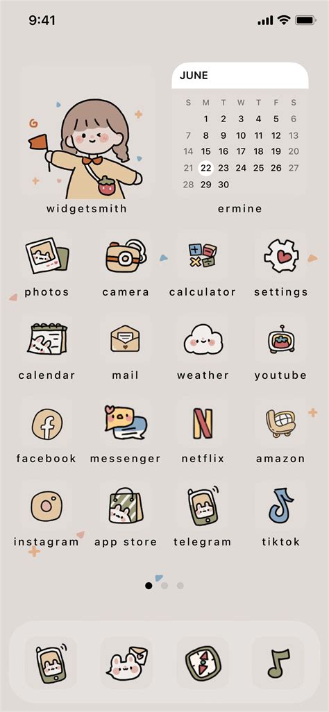50 Icon Cute Small Girl Ios Icons Pack Iphone Theme App Cover Icons Skin Home Screen Doodle Cute