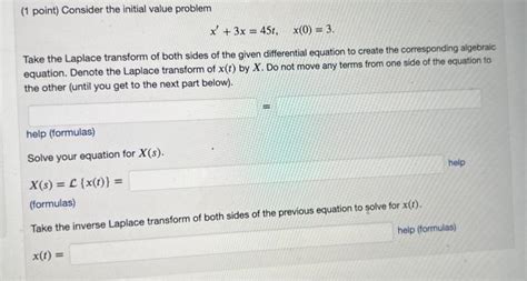 Solved Point Consider The Initial Value Problem Chegg