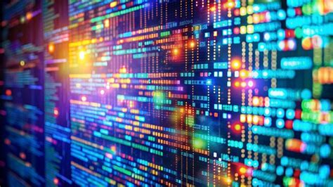 coding programming source code screen colorful abstract data display