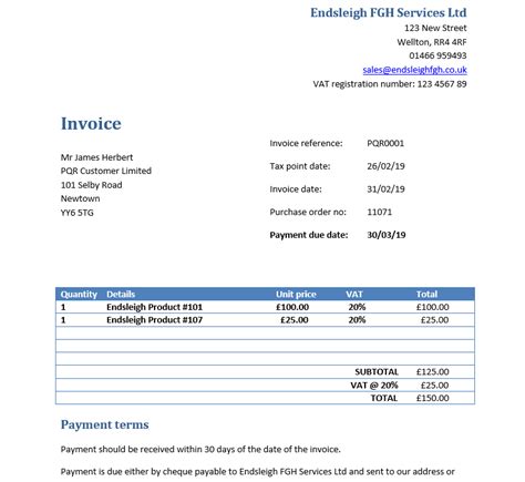 Invoice Template What Needs To Be Included In A Business Invoice