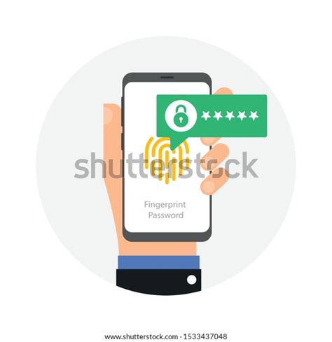 Hands Mobile Phone Unlocked Fingerprint Button Stock Vector Royalty Free 1533437048 Shutterstock