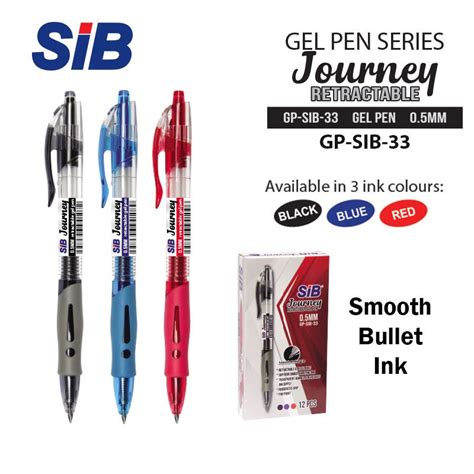 Sib Journey Gel Pen 05mm Pen Basah Gel Pen 12pcsbox Shopee Malaysia