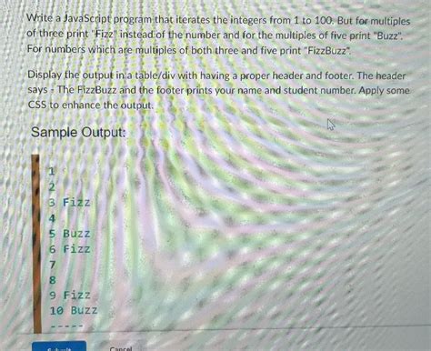 Solved Write A Javascript Program That Iterates The Integers