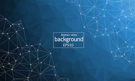 진한 파란색 배경에 다각형 모양 프리미엄 벡터