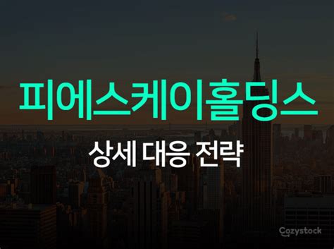 피에스케이홀딩스 상세 대응 전략