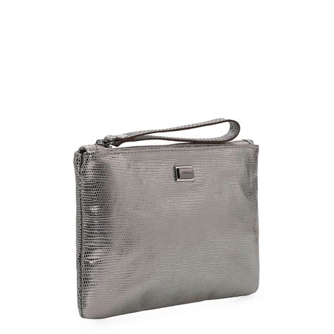 Bolsa Pequena Mini Lezard Prata