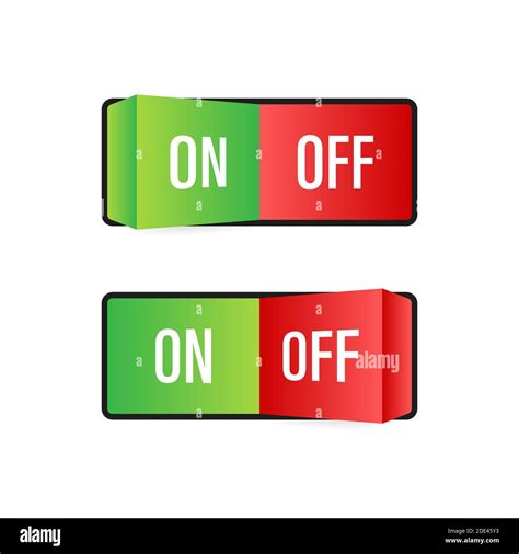 Flat Icon On And Off Toggle Switch Button Vector Format Vector Stock