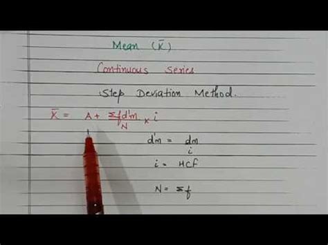 MEAN Step Deviation Method Continuous Series YouTube