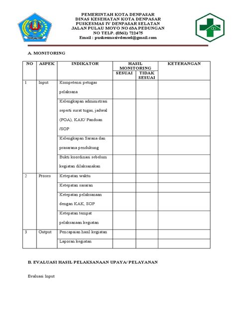 Contoh Evaluasi Input Proses Output Sebagai Rtl Hasil Rca Pdf