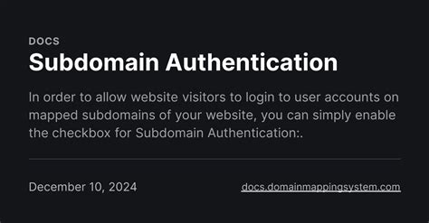 Subdomain Authentication