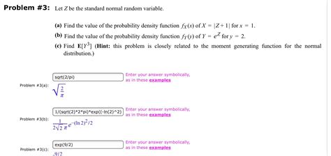 Solved Problem Let Z Be The Standard Normal Random Chegg