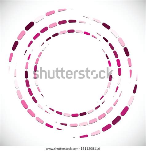 Segmented Circle Rotationcircular Radial Dashed Lines Stock Vector