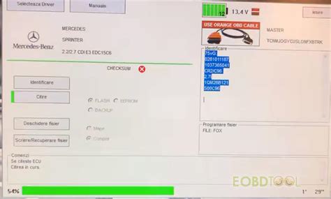 Foxflash Read And Write Mercedes Sprinter EDC C Via OBD
