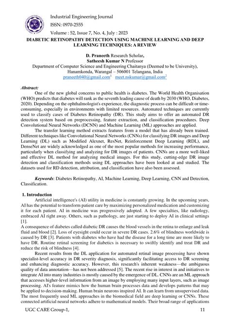 Pdf Diabetic Retinopathy Detection Using Machine Learning And Deep Learning Techniques A Review