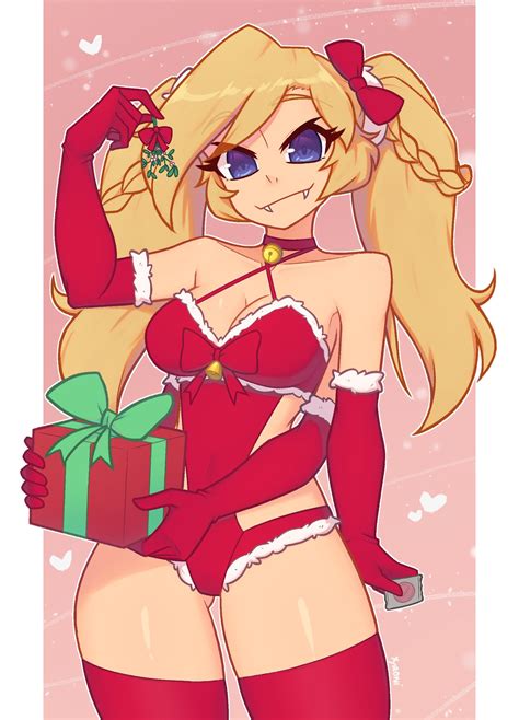 Rule 34 4 Arms Blonde Hair Blue Eyes Christmas Christmas Outfit Fangs