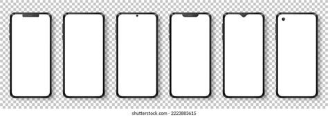 Mockup Six Smartphones Blank White Screen Stock Vector Royalty Free 2223883615 Shutterstock