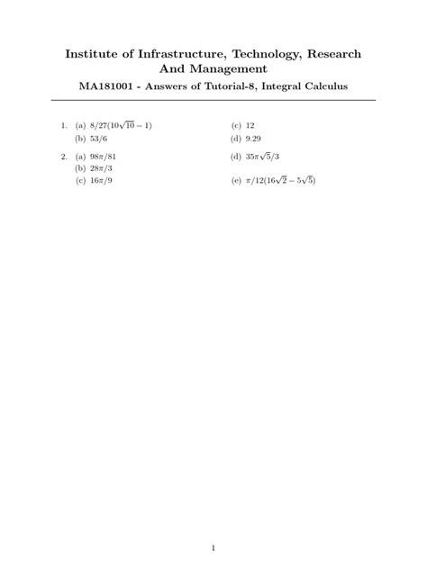 Tutorial Calculus Pdf