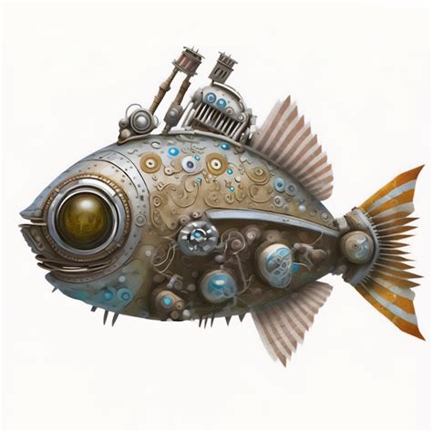 Premium Photo Imaginative Design Of A Robotic Fish In Striking Color Premium Photo Imaginative Design Of A Robotic Fish In Striking Color