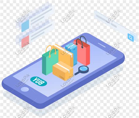 25d 모바일 쇼핑 온라인 쇼핑 그림 장식 Png 일러스트 무료 다운로드 Lovepik