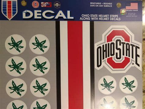 Ohio State Buckeyes 54 Piece Decals Helmet Stripe Logo Leaf 95x205