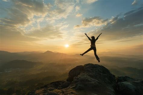 Premium Photo Successful Woman Joy When Reaches To Her Objective