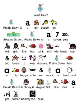 Prairie Dawn Sesame Street Picture Supported Text Lesson Article