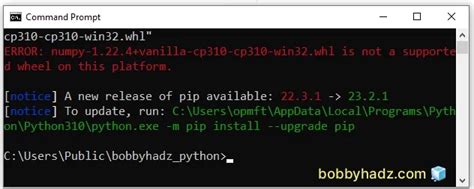 error filename whl is not supported wheel on this platform bobbyhadz