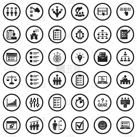 测试图标。圆形黑色平面设计。矢量插图。素材 花瓣网