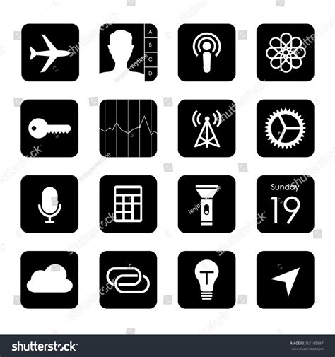 Touchscreen Smart Phone Mobile Application Button Stock Vector Royalty