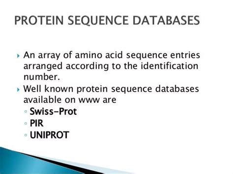 Primary Bioinformatics Database Pptx