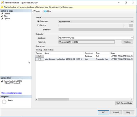 Ssms Source Database ‘restoring After Performing A Restore To A New Destination Sql Undercover