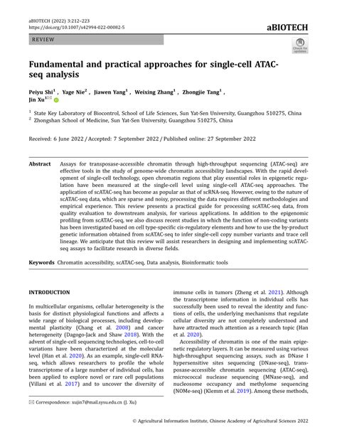 Pdf Fundamental And Practical Approaches For Single Cell Atac Seq