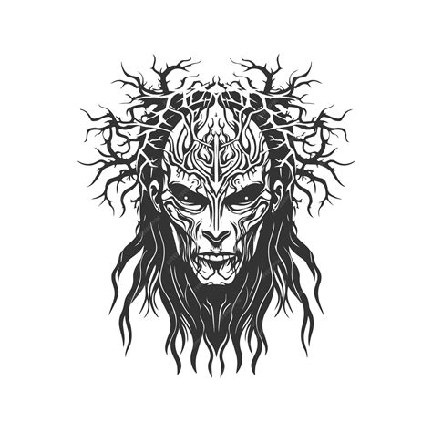 Premium Vector Lightning Flame Shaman Vintage Logo Line Art Concept