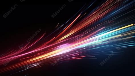 High Speed Motion Blur Invokes Movement In Glowing Stripe Lines 3d