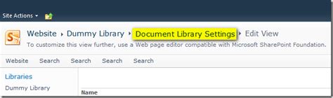 Accessing The Settings Of Your Custom Document Library In Your Office