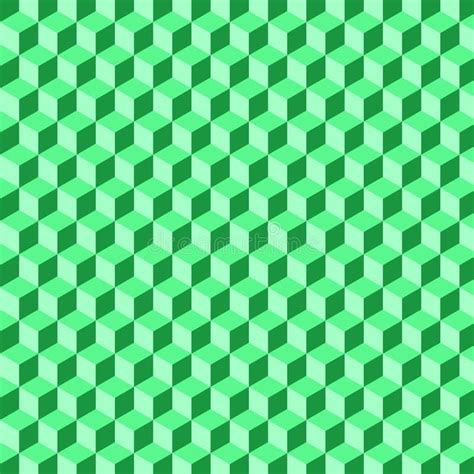 Seamless Cubes Pattern Abstract Cube Pattern Green Color Vector Background Stock Illustration