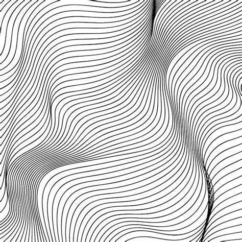 추상 부드러운 파도 배경입니다 흑백 물결 모양의 줄무늬 배경 프리미엄 벡터