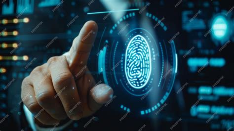 Businessman Login With Fingerprint Fingerprint Scanning Technology To Identify Personal Security