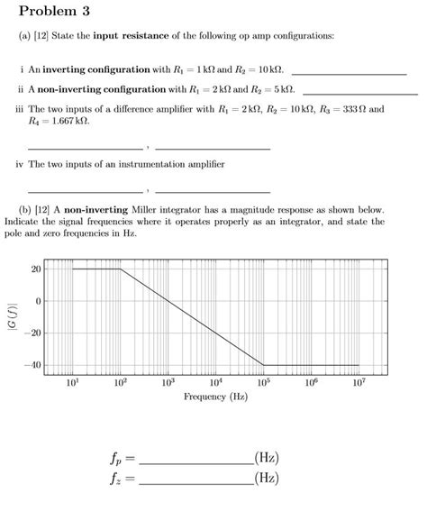 Solved Problem 3 A 12 State The Input Resistance Of The