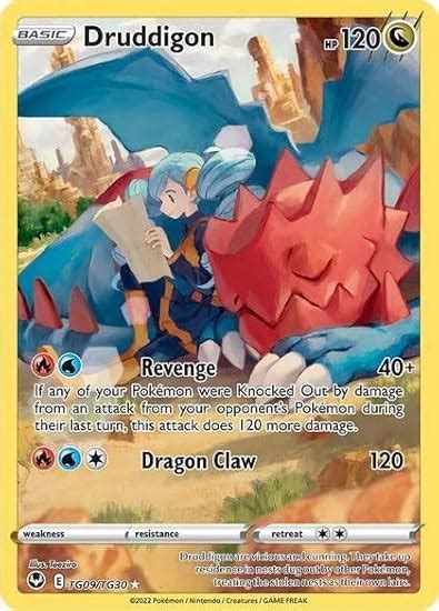 Pokemon Druddigon Tg09tg30 Silver Tempest Trainer Gallery Full Art Foil
