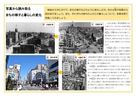 写真から読み取るまちの様子と暮らしの変化 令和6年度版 小学校まなびリンク